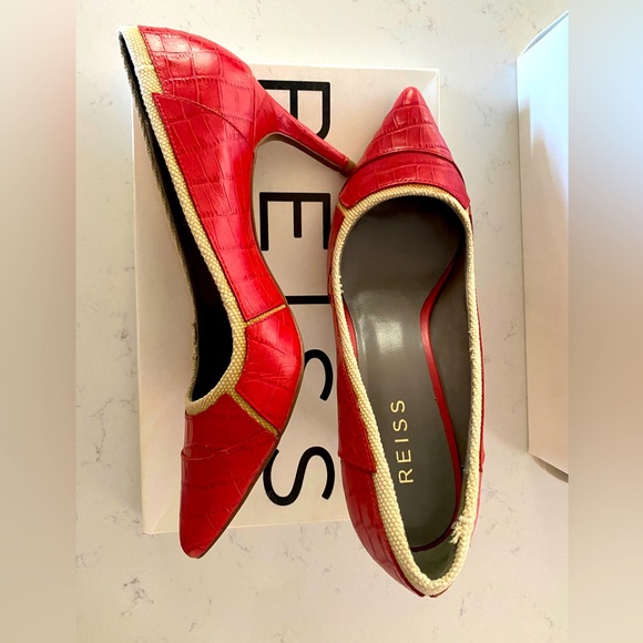 Reiss | Shoes | Reiss Red High Heels Dominique In Size 4 Euro 95 Us ...